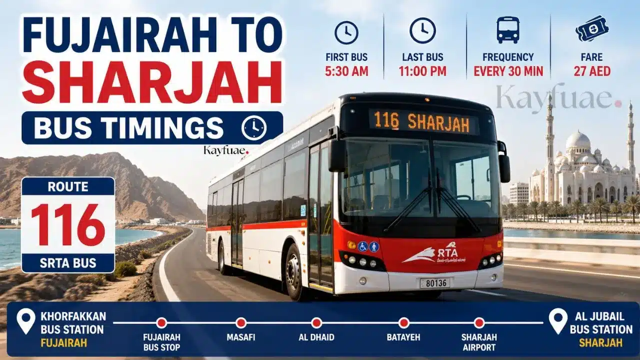 Fujairah to Sharjah Bus Timings 2026 – Route 116 Schedule, Fare & Stops